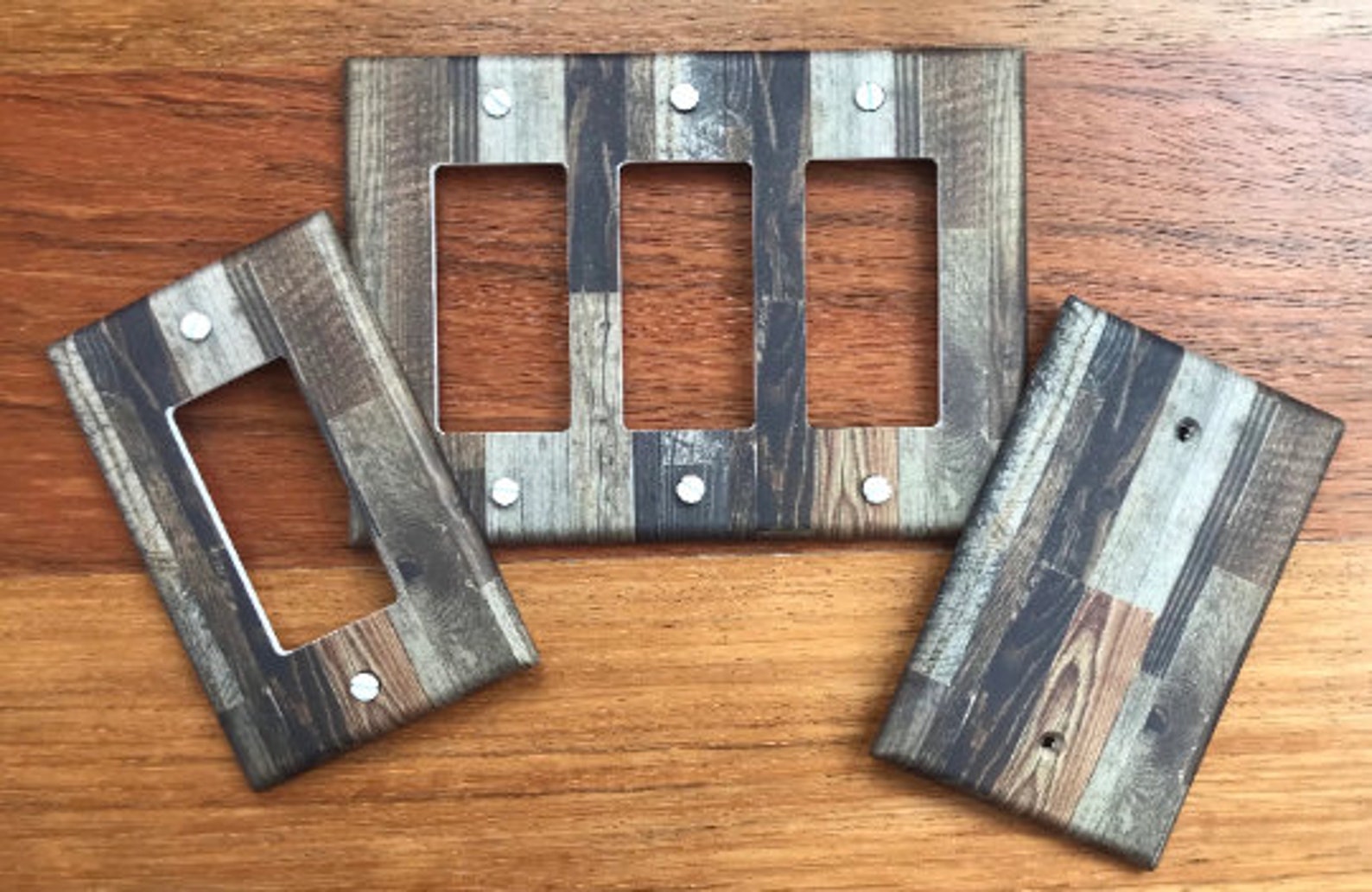 Rustic Wood Light Switch Plate Cover Planks // Brown - Etsy