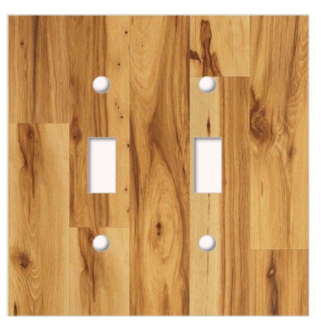 Hickory Wood Light Switch Plate Cover // FAUX Wood-like Image 14 ...