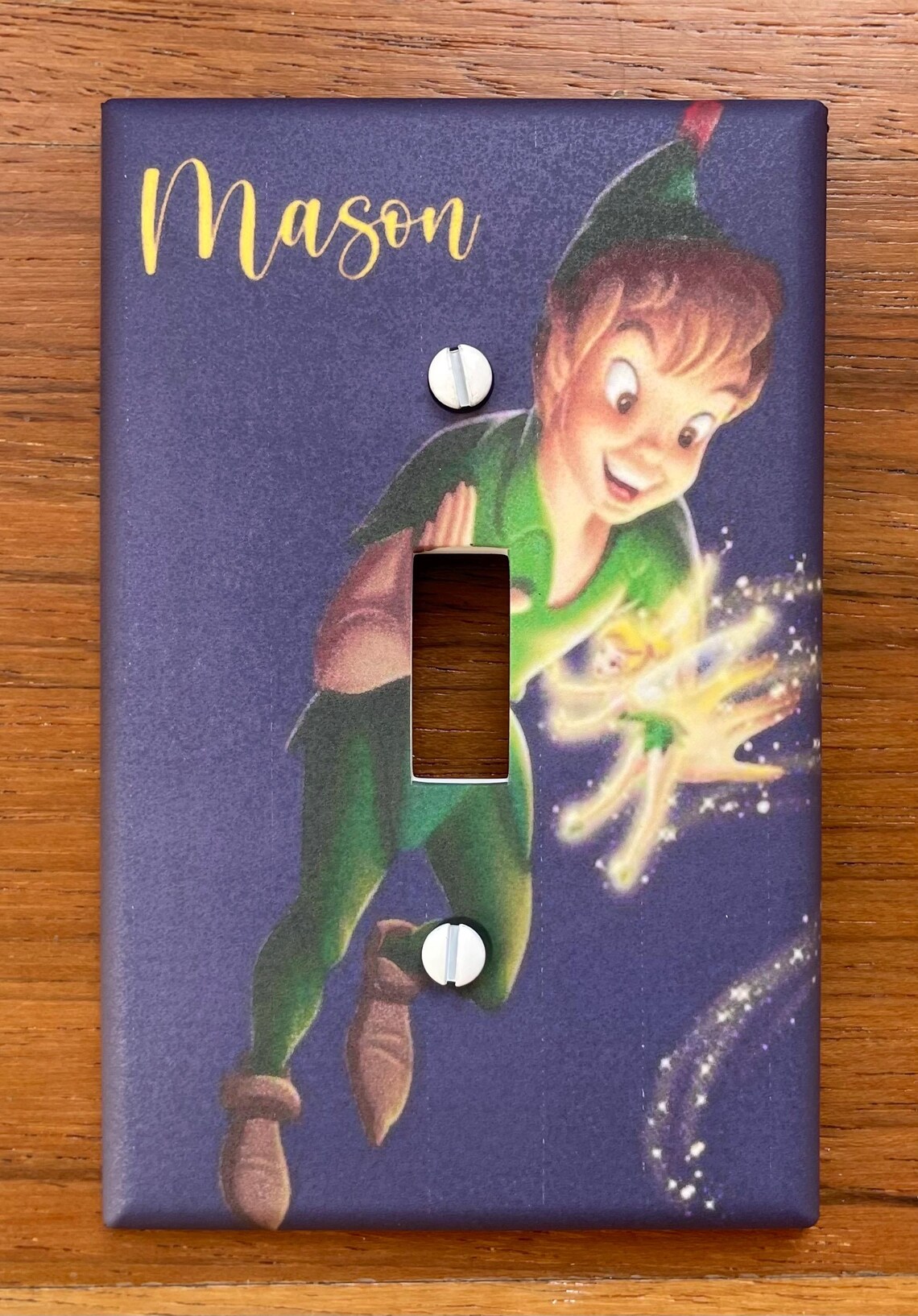 Peter Pan Light Switch Plate Cover // Tinker Bell // Personalized ...