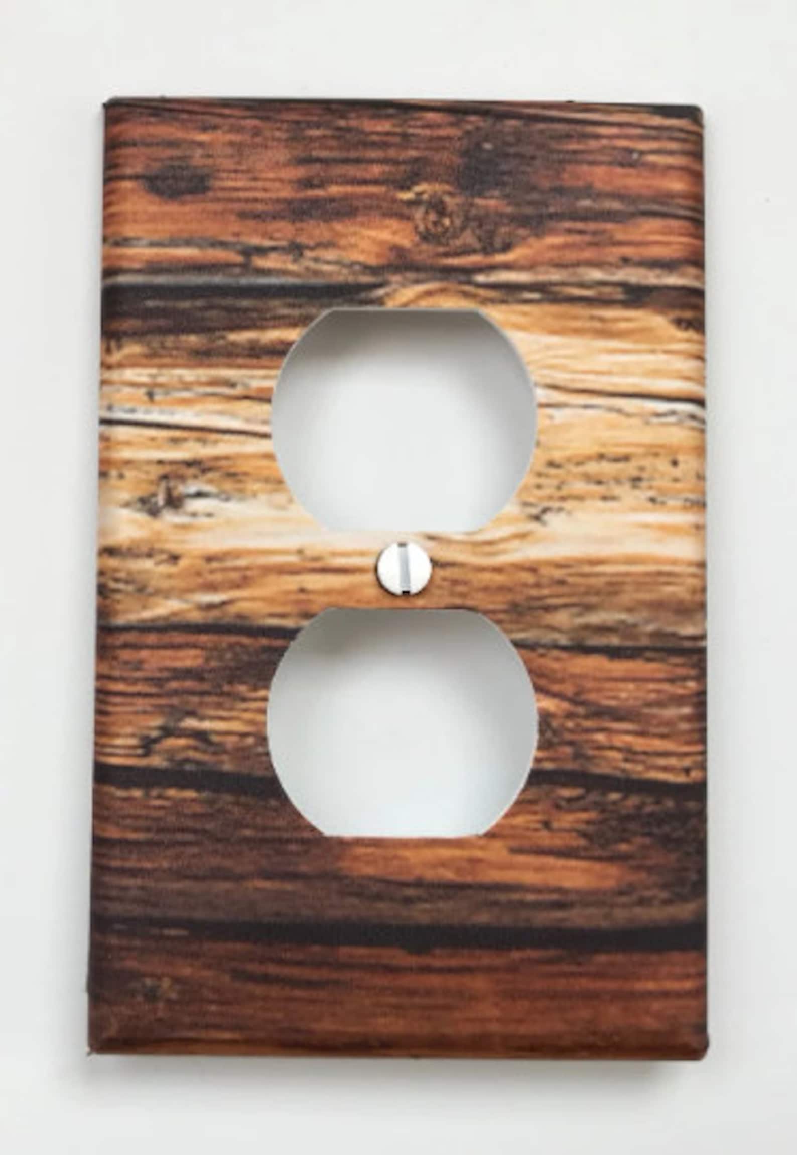 Rustic Wood Light Switch Plate Cover // Farmhouse Repurposed - Etsy