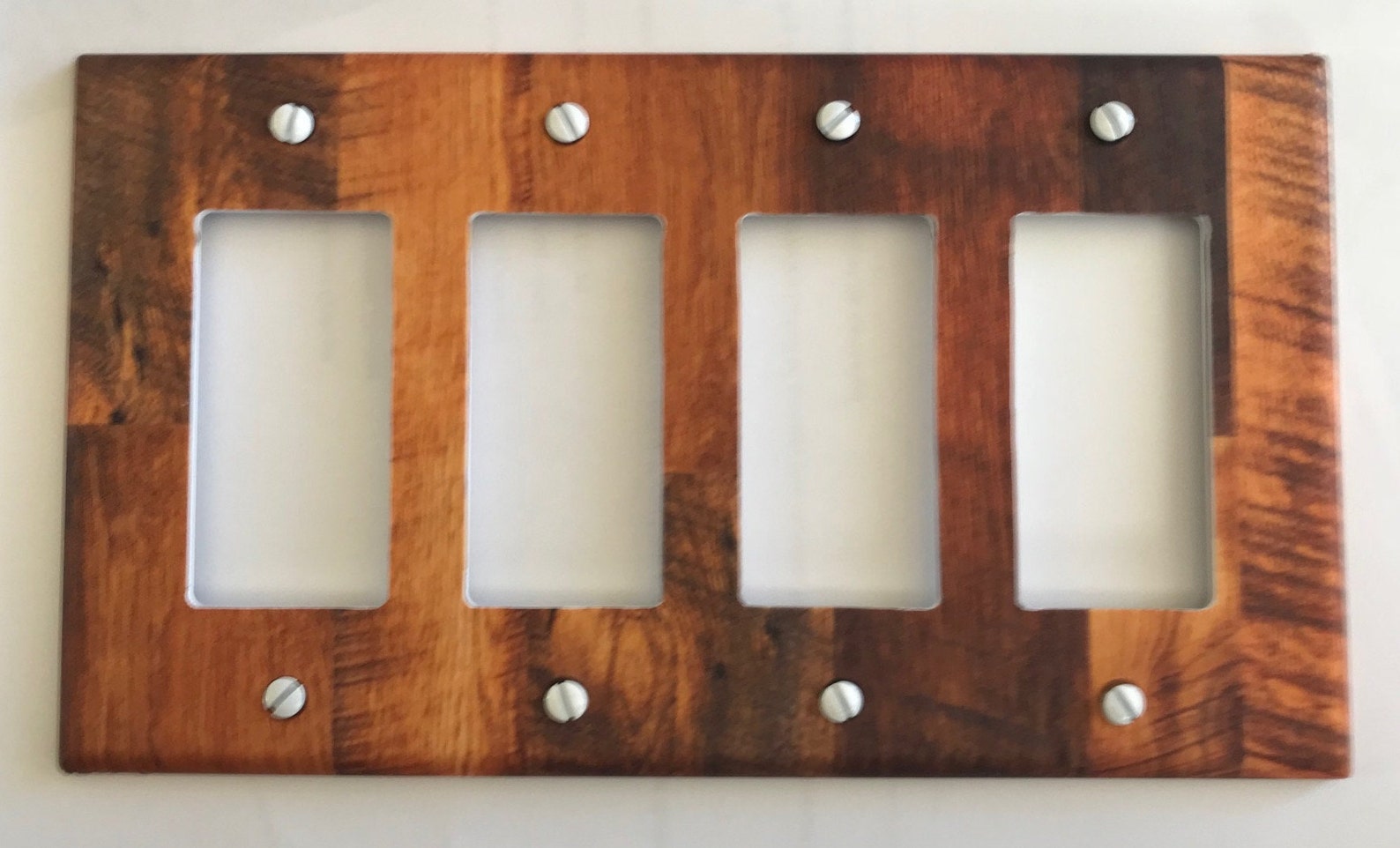 Rustic Brown Wood Light Switch Plate Cover // FAUX Wood Image | Etsy