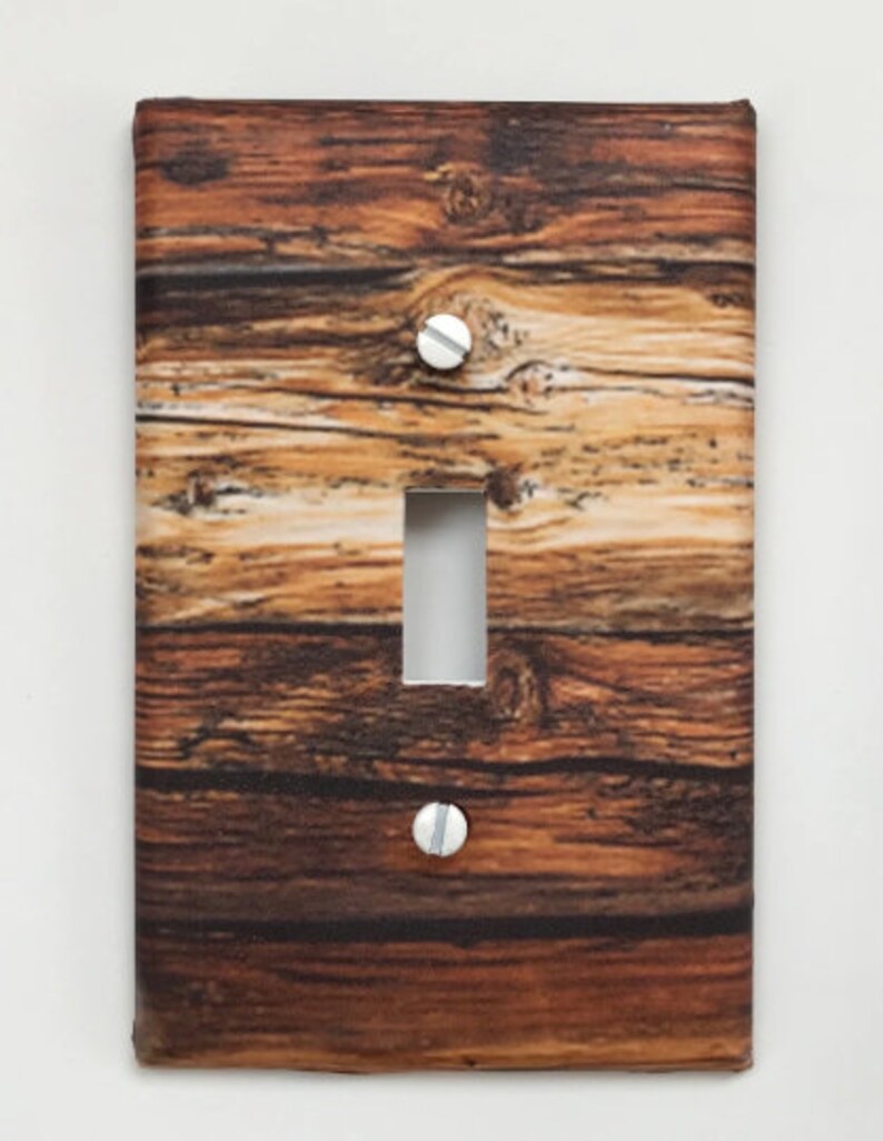 Rustic Wood Light Switch Plate Cover // Farmhouse Repurposed - Etsy