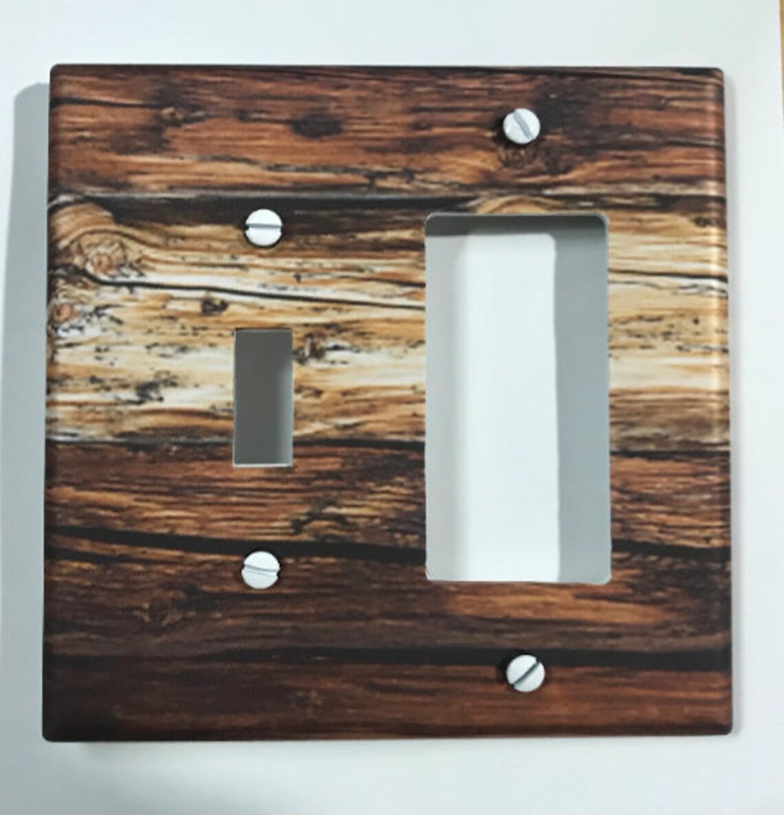 Rustic Wood Light Switch Plate Cover // Farmhouse Repurposed - Etsy