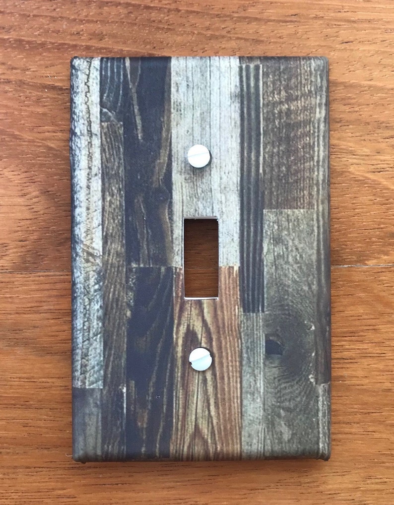 Rustic Farmhouse Light Switch Plate Cover: Faux Wood-like Image #58 - Etsy