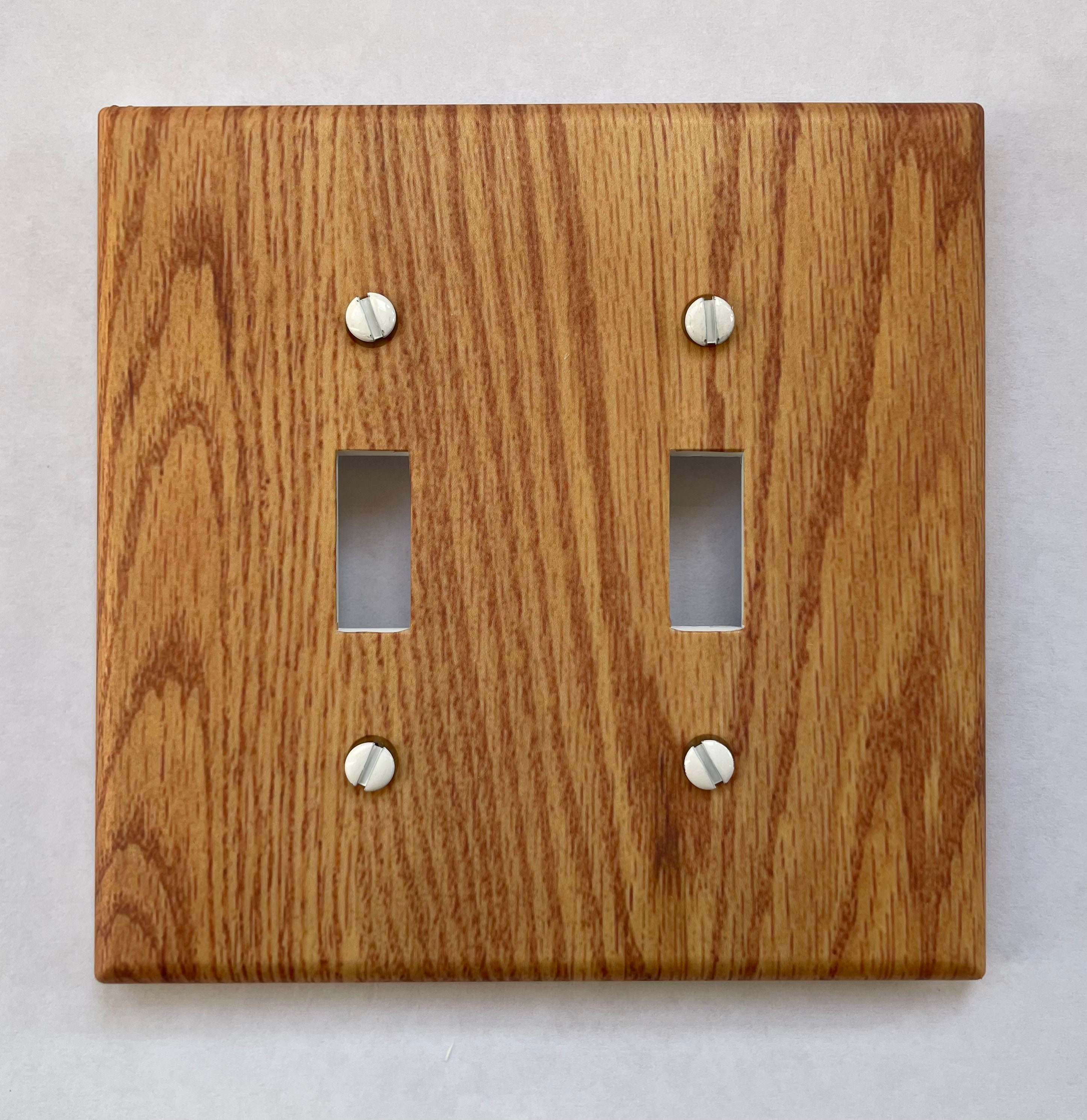 Rustic Oak Wood Light Switch Plate Cover // Varnished Look - Etsy