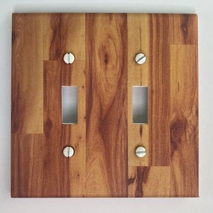 Hickory Wood Light Switch Plate Cover // FAUX Wood-like Image #14 - Etsy