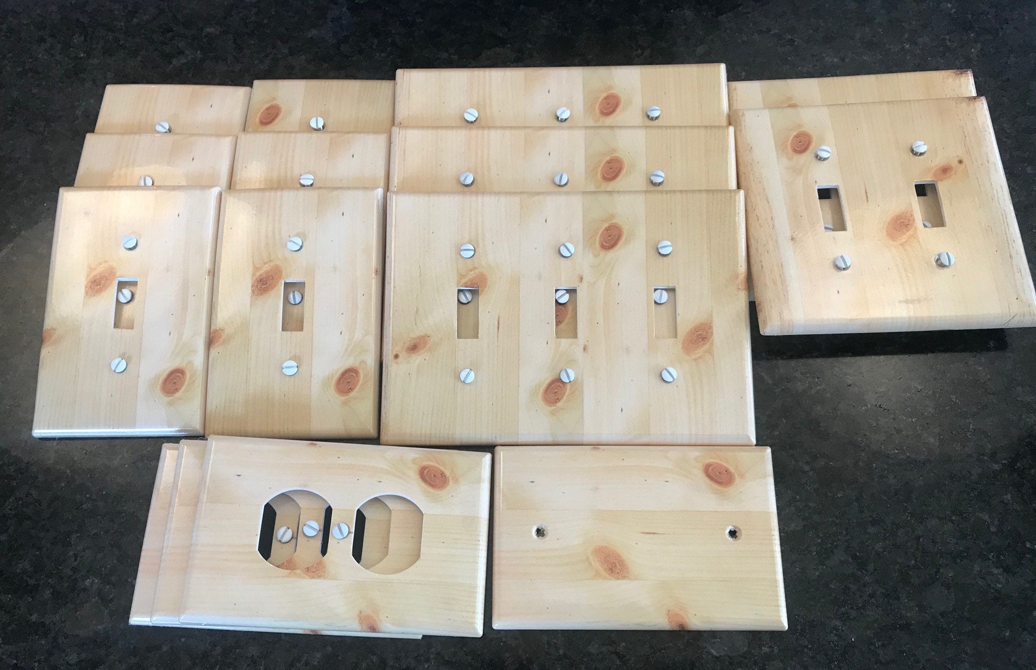 Natural Pine Wood Light Switch Plate Cover // FAUX Wood-like Image #60 ...