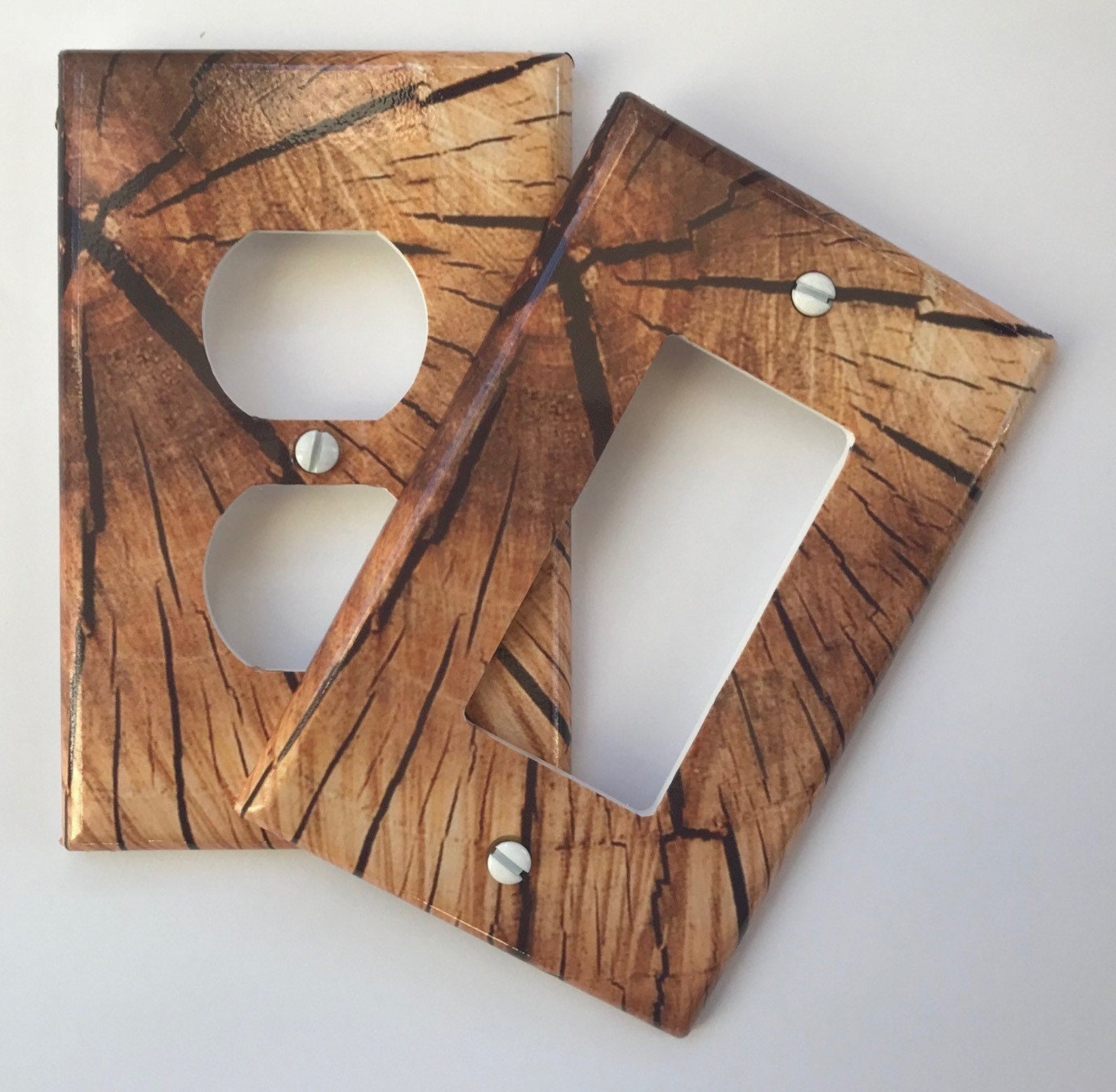 Rustic Wood Light Switch Plate Cover // Farmhouse Brown FAUX - Etsy