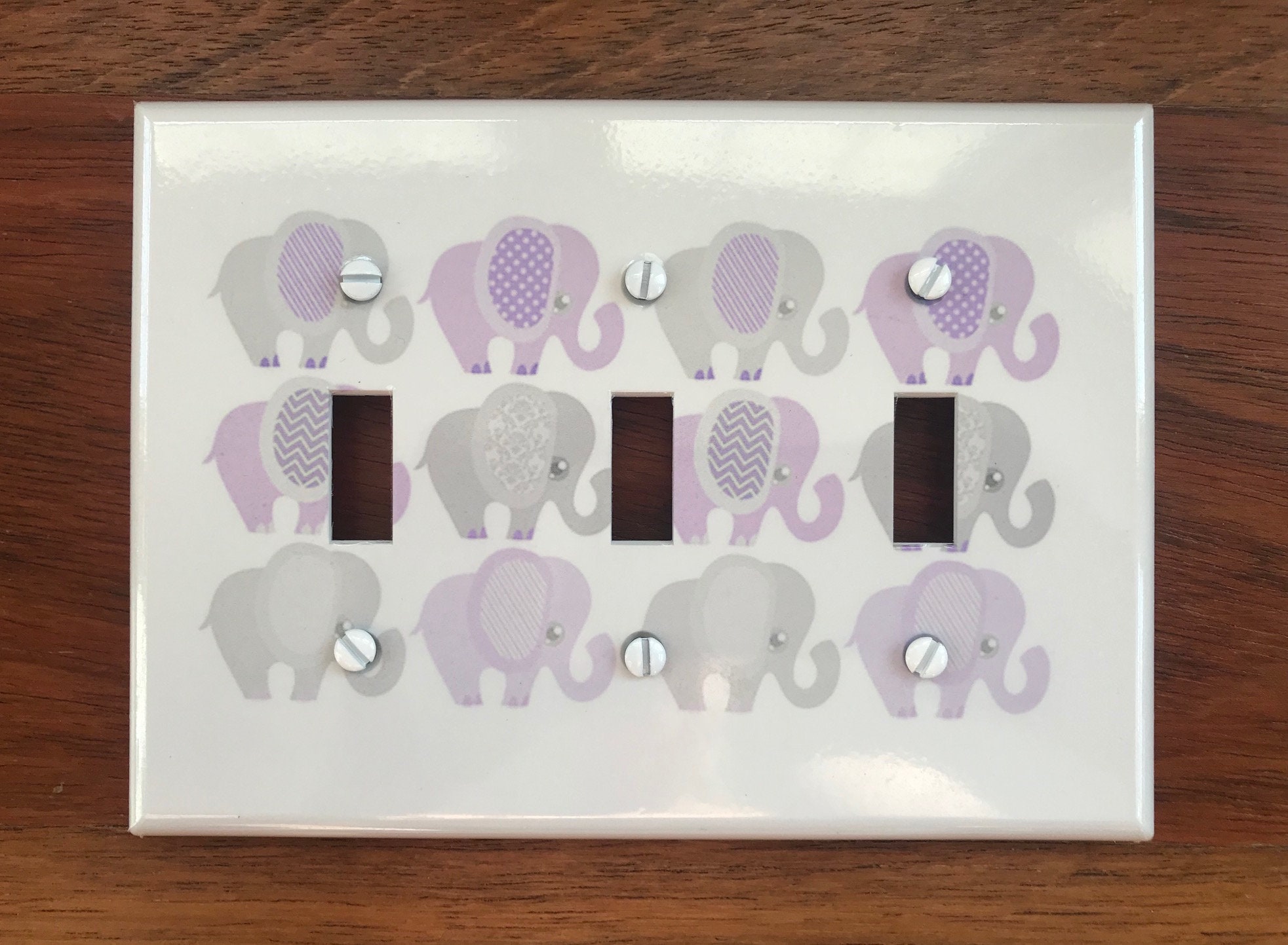 Purple Elephant Nursery Light Switch Plate Cover // Personalized Babys ...
