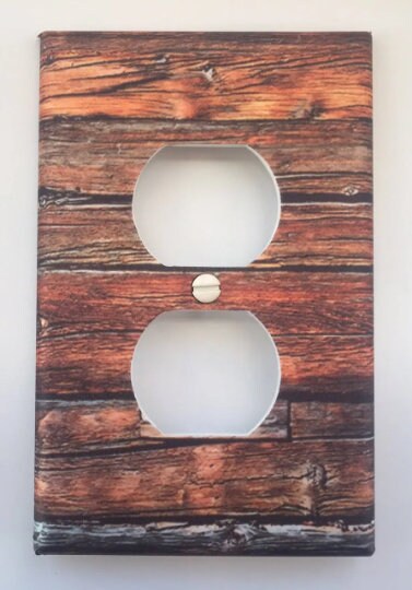 Rustic Wood Light Switch Plate Cover Farm Wood Brown FAUX - Etsy