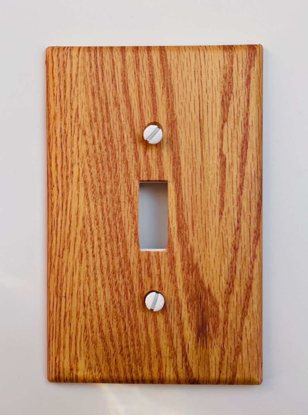 Rustic Oak Wood Light Switch Plate Cover // Varnished Look FAUX Wood ...
