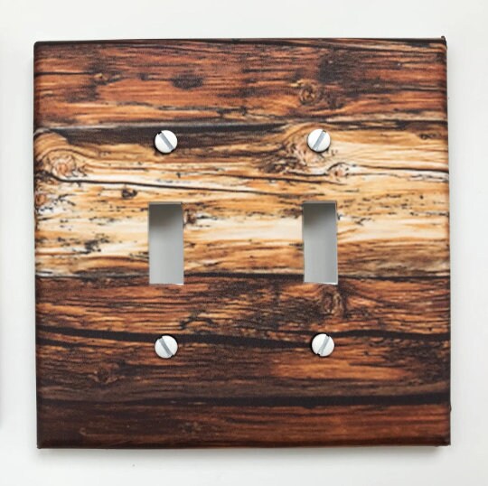 Rustic Wood Light Switch Plate Cover // Farmhouse Repurposed - Etsy
