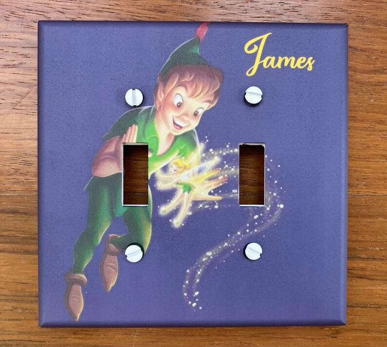Peter Pan Light Switch Plate Cover // Tinker Bell // Personalized ...