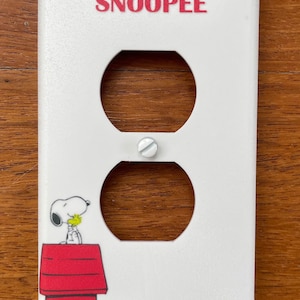 Snoopy Light Switch Plate Cover // Charlie Brown Woodstock Red Baron ...