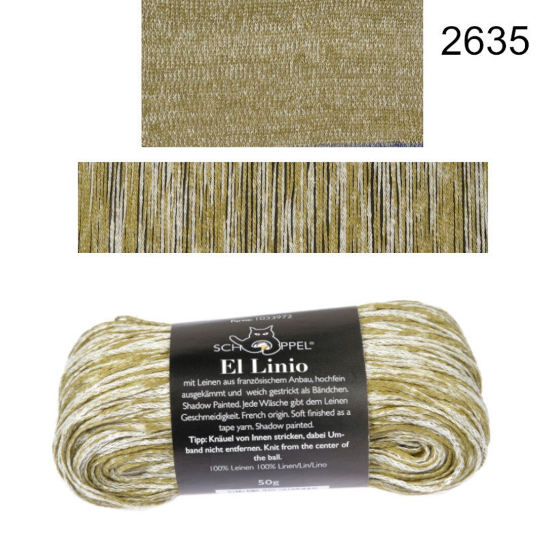 SCHOPPEL El Linio 50g/150 M Linen Needle Size 3 4 Mm Knitting Crochet ...