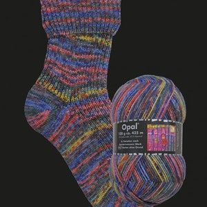 OPAL Sockenwolle 4-fach HUNDERTWASSER 4-fädig Schurwolle Polyamid Knäuel 100g/425m Socken ...
