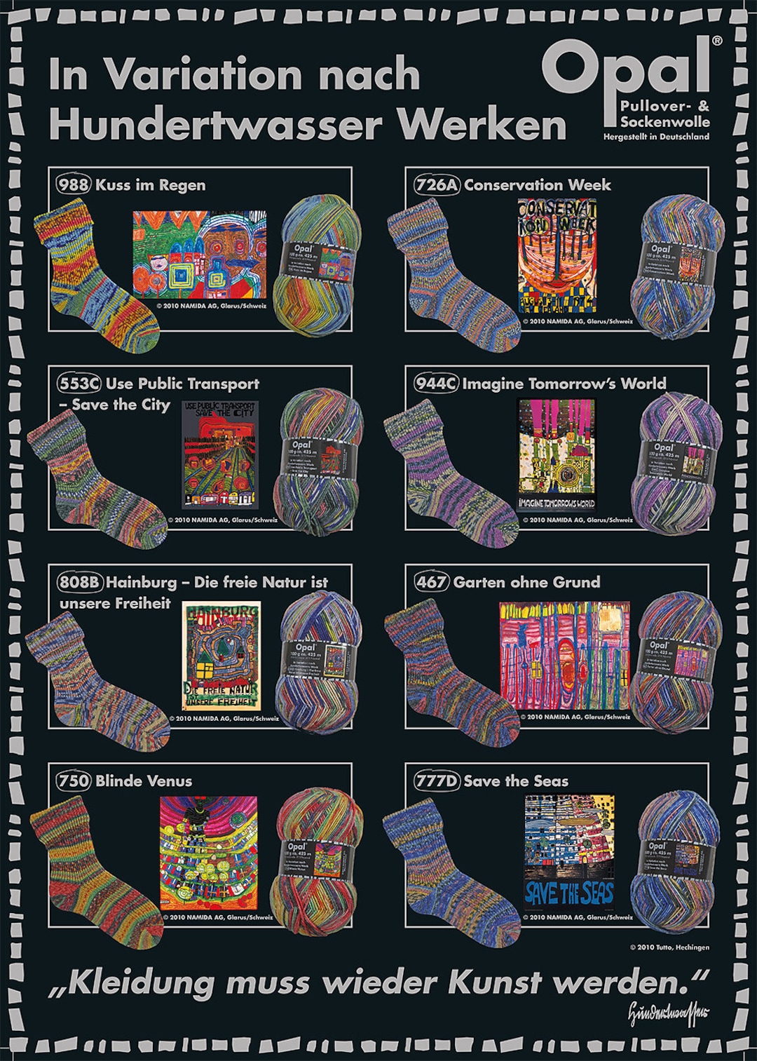 OPAL Sock Yarn 4-ply HUNDERTWASSER 4-ply Virgin Wool Polyamide Ball 100g/425 M Socks Stockings ...