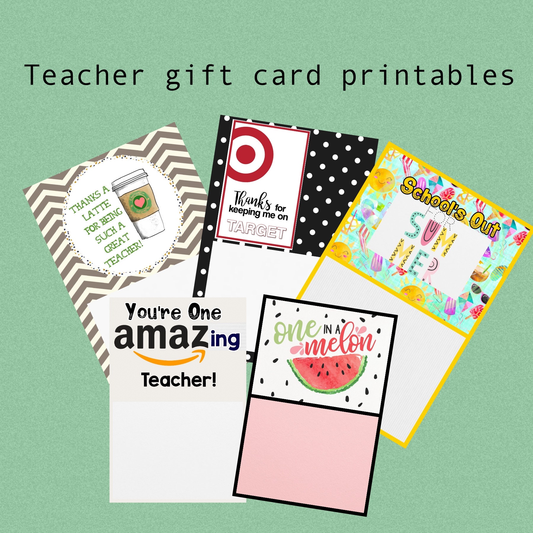 Teacher Gift Card Printables - Etsy