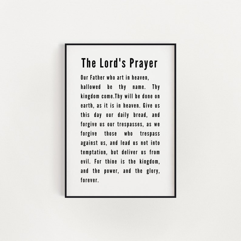 The Lord's Prayer Sign-our Father Sign-the Lords Prayer Sign-the Lord's ...