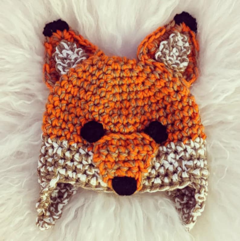 Crochet Fox Hat - Pattern - Etsy