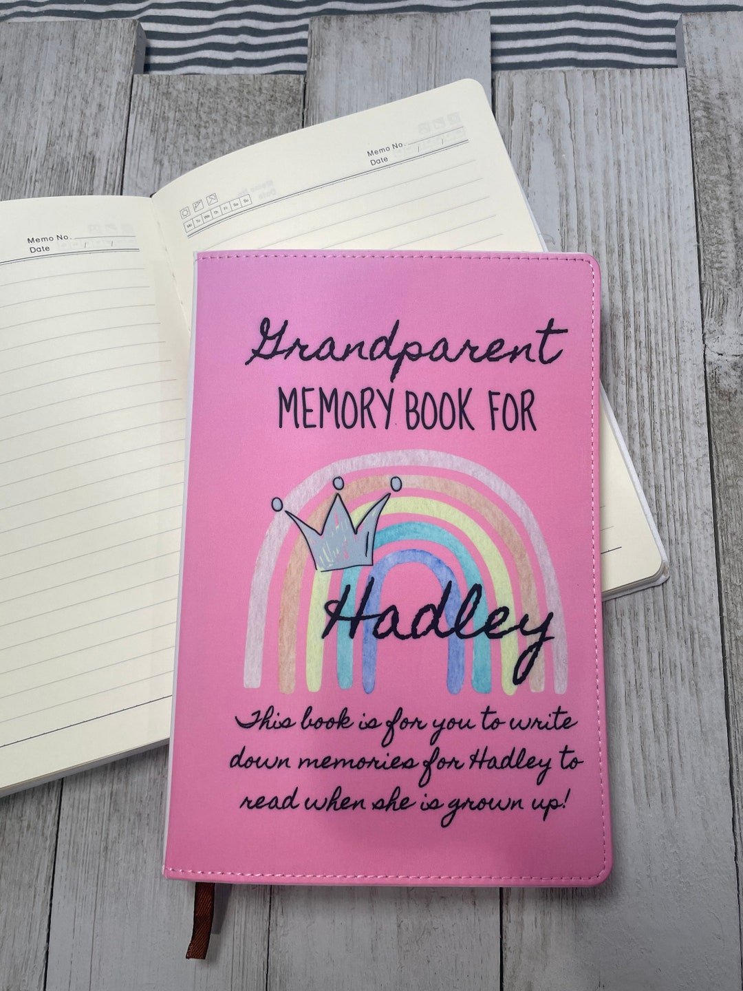 Grandparent Memory Book With Grandchilds Name Grandparent Gift Mothers ...