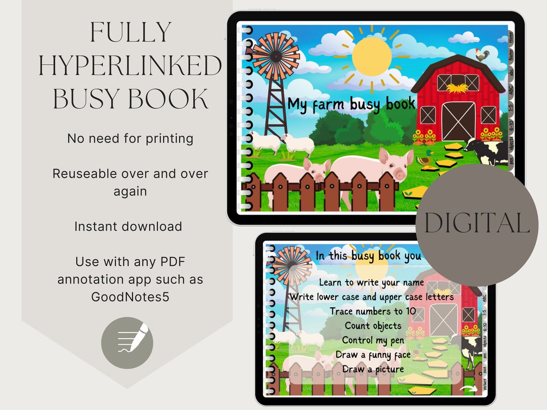 Digital Toddler Busy Book, Activites for Toddlers, Learning Activities ...