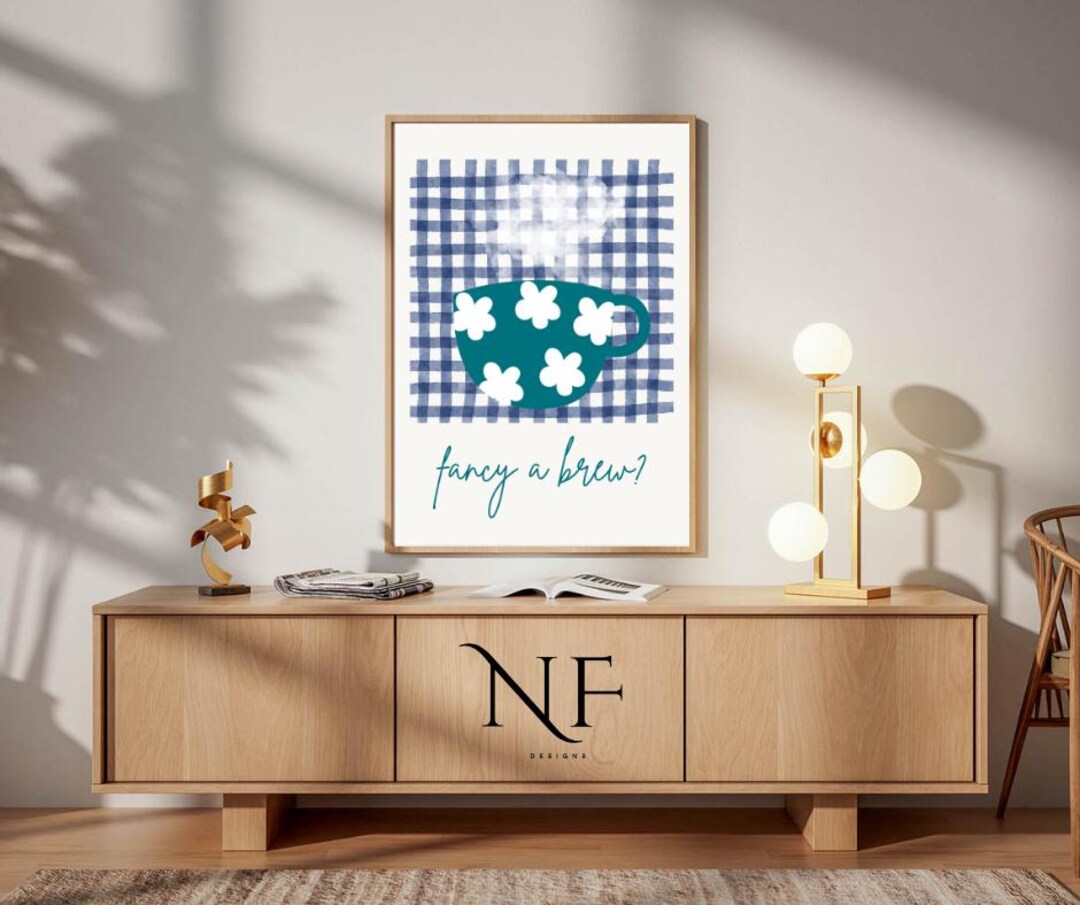Fancy a Brew Print A4 – British Tea Quote Wall Art, Funny Kitchen Decor ...