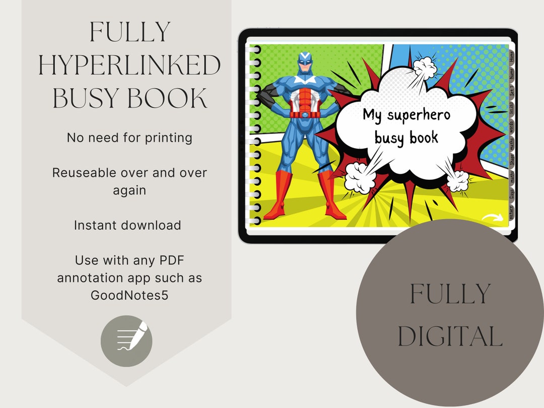 Digital Children's Superhero Busy Book for Ages 3-6, Learning ...