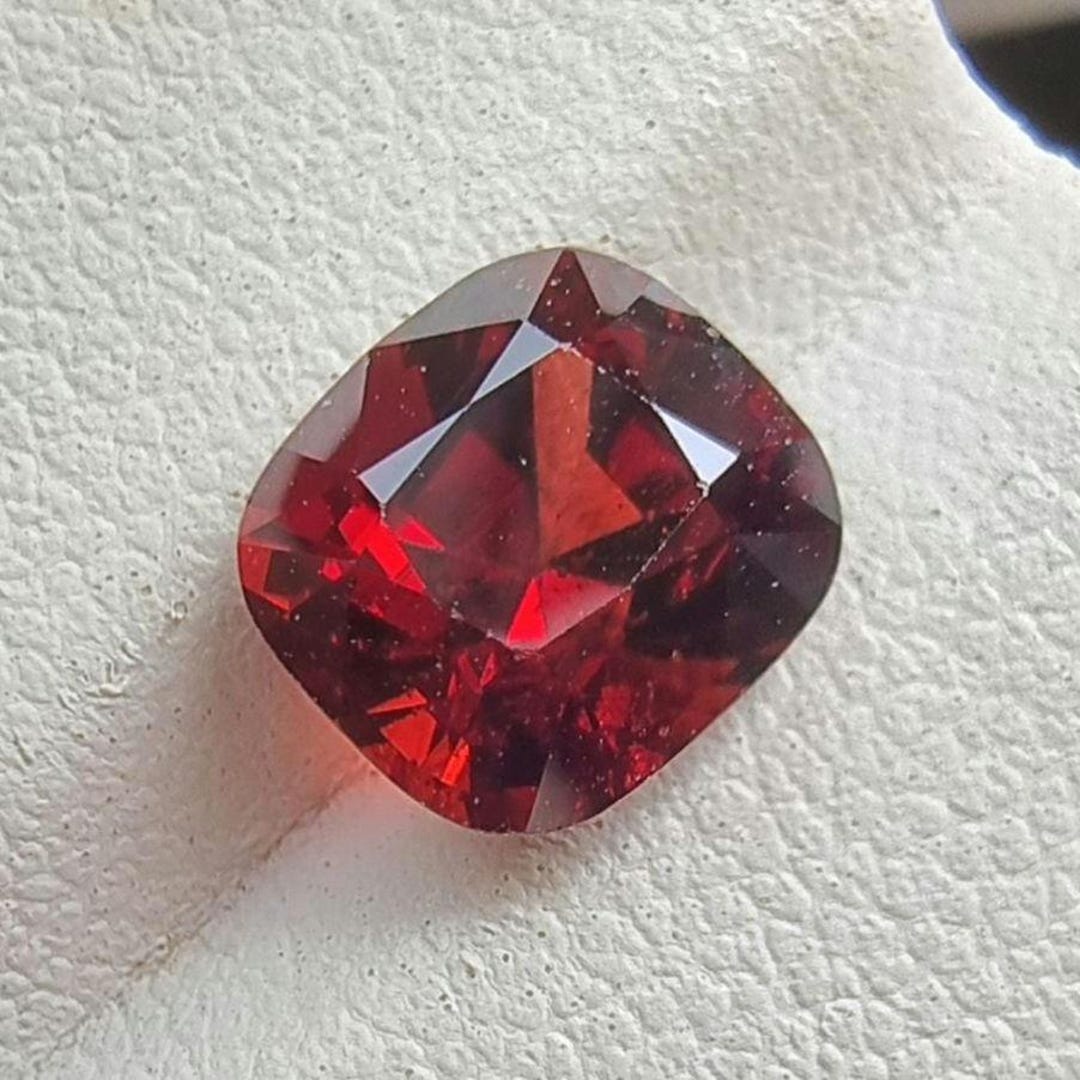 2.45ct Burmese Red Spinel • Natural Cushion Cut Gemstone. Lab Certified ...