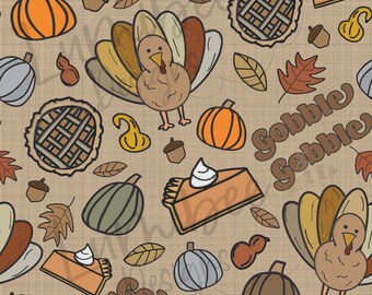 Thanksgiving Seamless // Thanksgiving Seamless File // Girl ...