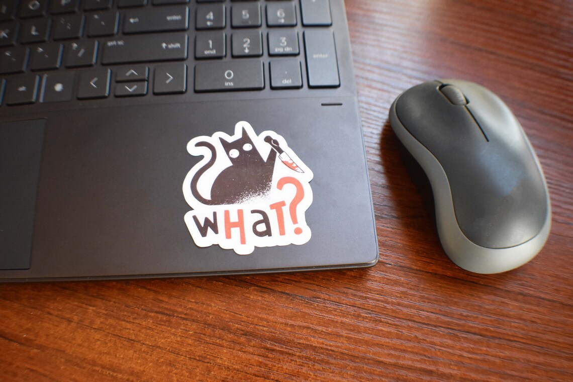 Cat Gag Gift Sticker Pack of 3 Die Cut Laminated Vinyl Water | Etsy