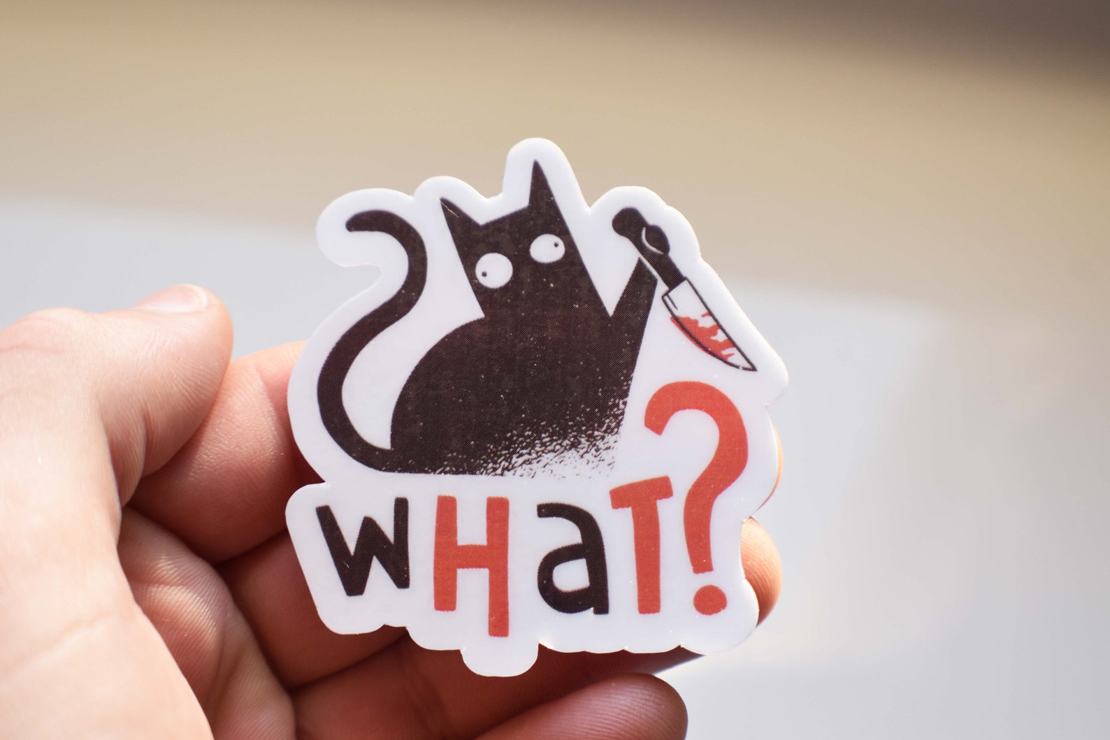 Cat Gag Gift Sticker Pack of 3 Die Cut Laminated Vinyl Water - Etsy