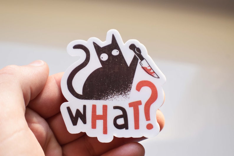 Cat Gag Gift Sticker Pack of 3 Die Cut Laminated Vinyl Water - Etsy