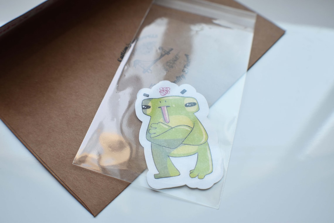 Cute Mad Frog Die Cut Vinyl Laminated Water Resistant Sticker | Etsy