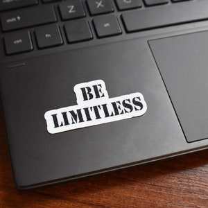 Be Limitless Stencil Style Motivational Entrepreneur Die Cut Laminated ...