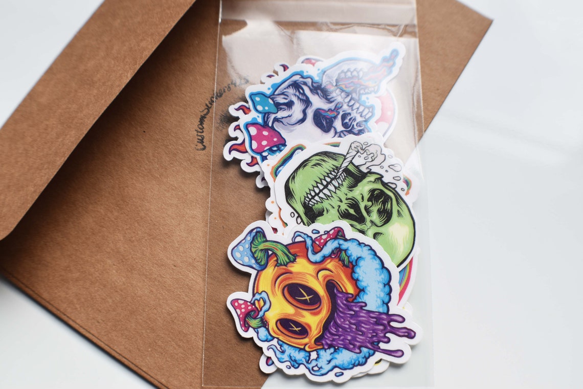 Cool Psychedelic Sticker Pack of 7 Die Cut Laminated Vinyl | Etsy