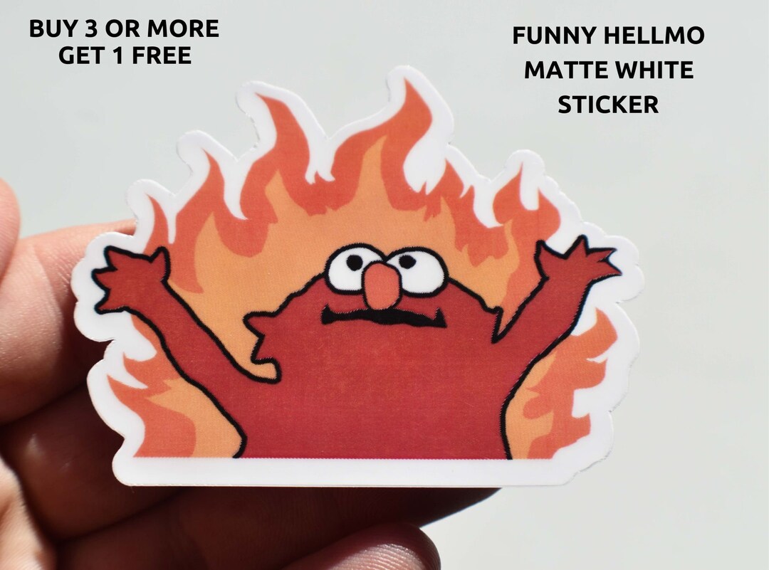 Funny Hellmo Meme Matte White Die Cut Vinyl Laminated Water Resistant ...