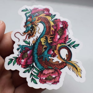 Japanese Dragon Sticker Pack of 5 Die Cut Vinyl Laminated Water ...