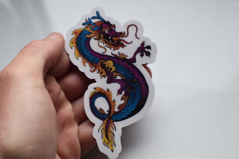 Japanese Dragon Sticker Pack of 5 Die Cut Vinyl Laminated - Etsy
