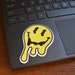 Yellow Dripping Smiley Face Die Cut Laminate Sticker - Etsy