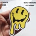 Yellow Dripping Smiley Face Die Cut Laminate Sticker - Etsy