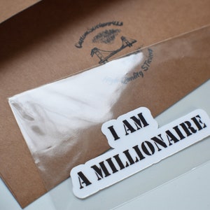 I Am A Millionaire Affirmation Stencil Style Die Cut Laminated Sticker ...
