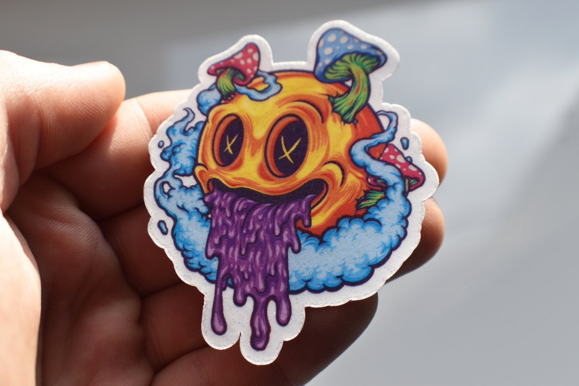 Psychedelic Smiley Face Die Cut Laminated Sticker | Etsy