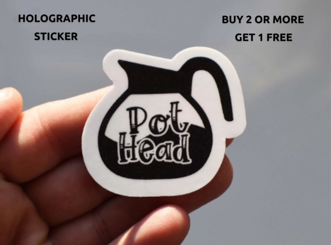 Pot Head Funny Coffee Pot Pun Matte White Die Cut Vinyl - Etsy