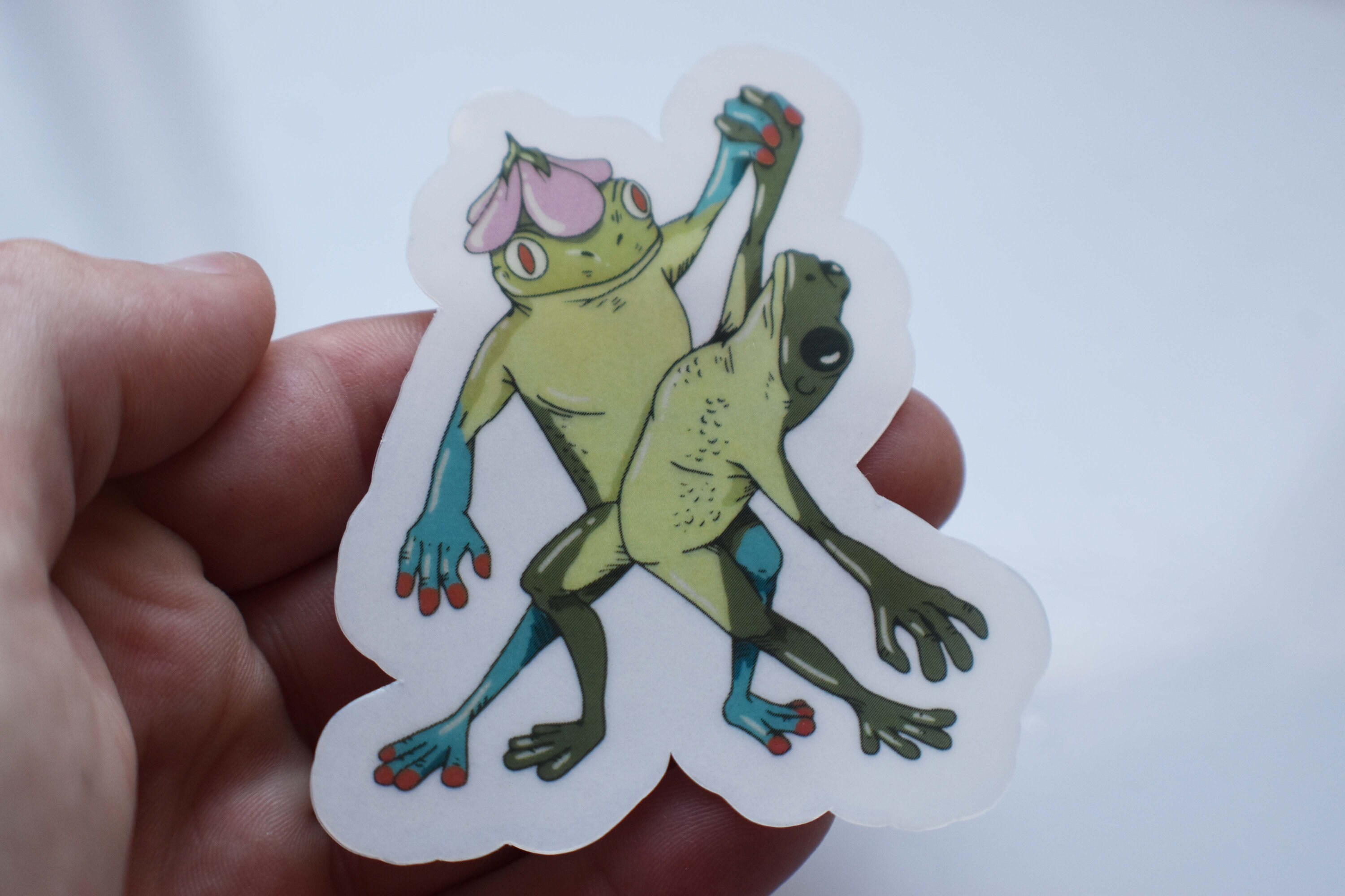 Frog Toad Sticker Pack of 5 Transparent Die Cut Vinyl - Etsy