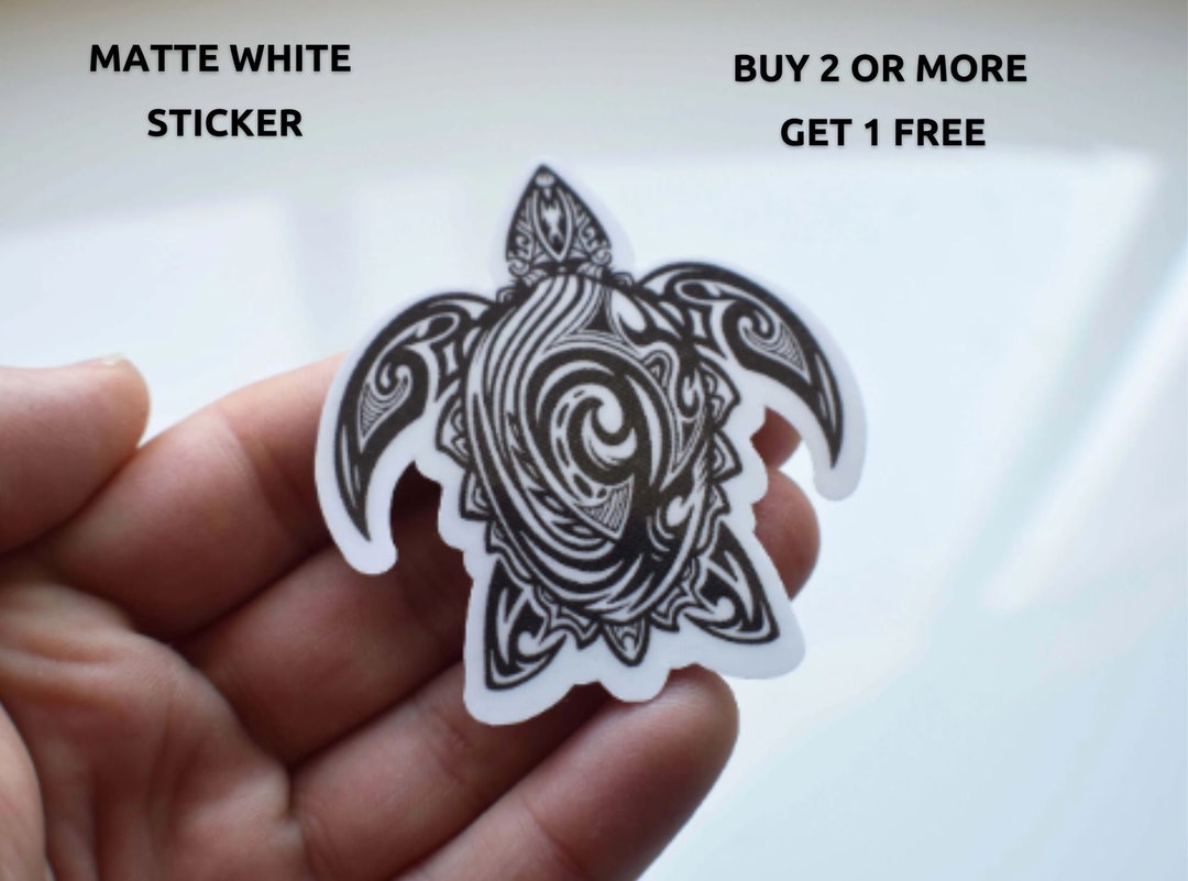Tribal Turtle Die Cut Vinyl Laminated Water Resistant Sticker - Etsy