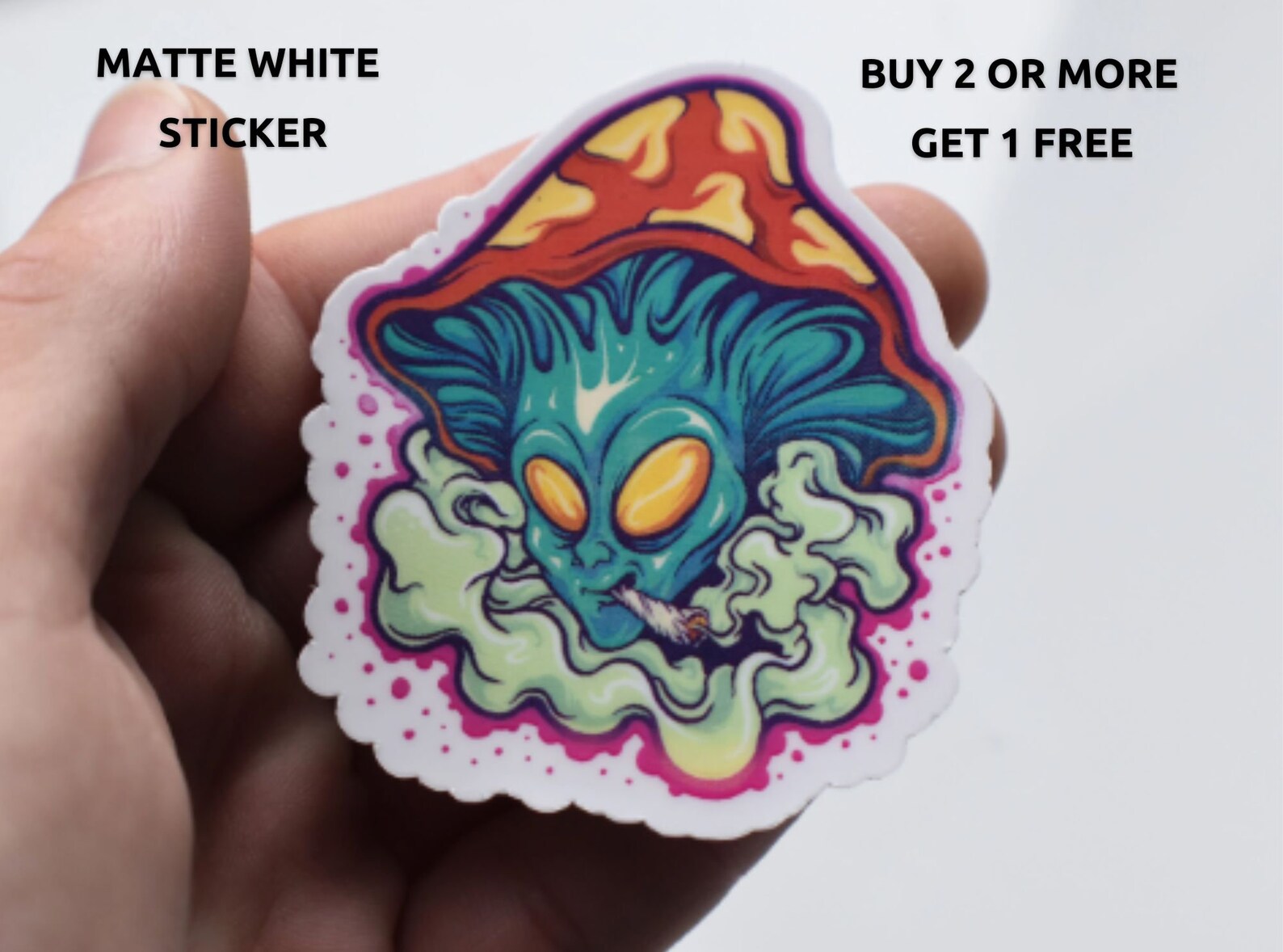 Alien Shroom Stoner Laminated Sticker - Etsy