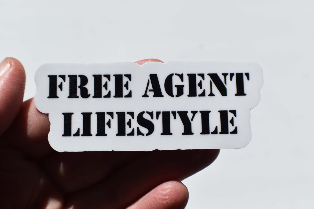 Free Agent Lifestyle Die Cut Vinyl Matte White Laminated Water ...
