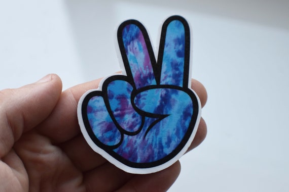 Tie Dye Peace Sign Hand Die Cut Laminated Vinyl Water | Etsy