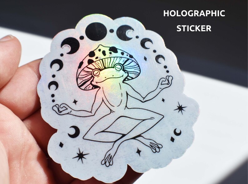 Celestial Zen Frog Holographic Die Cut Laminated Vinyl Water - Etsy